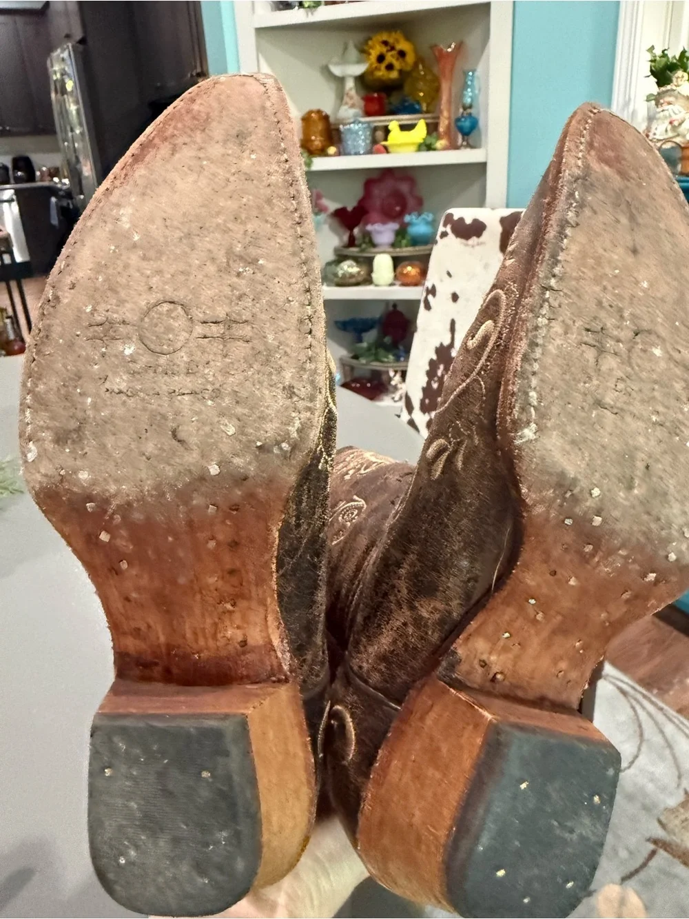 Circle G | Shoes | Circle G Brown Distressed Embroidered Leather Cowboy ...